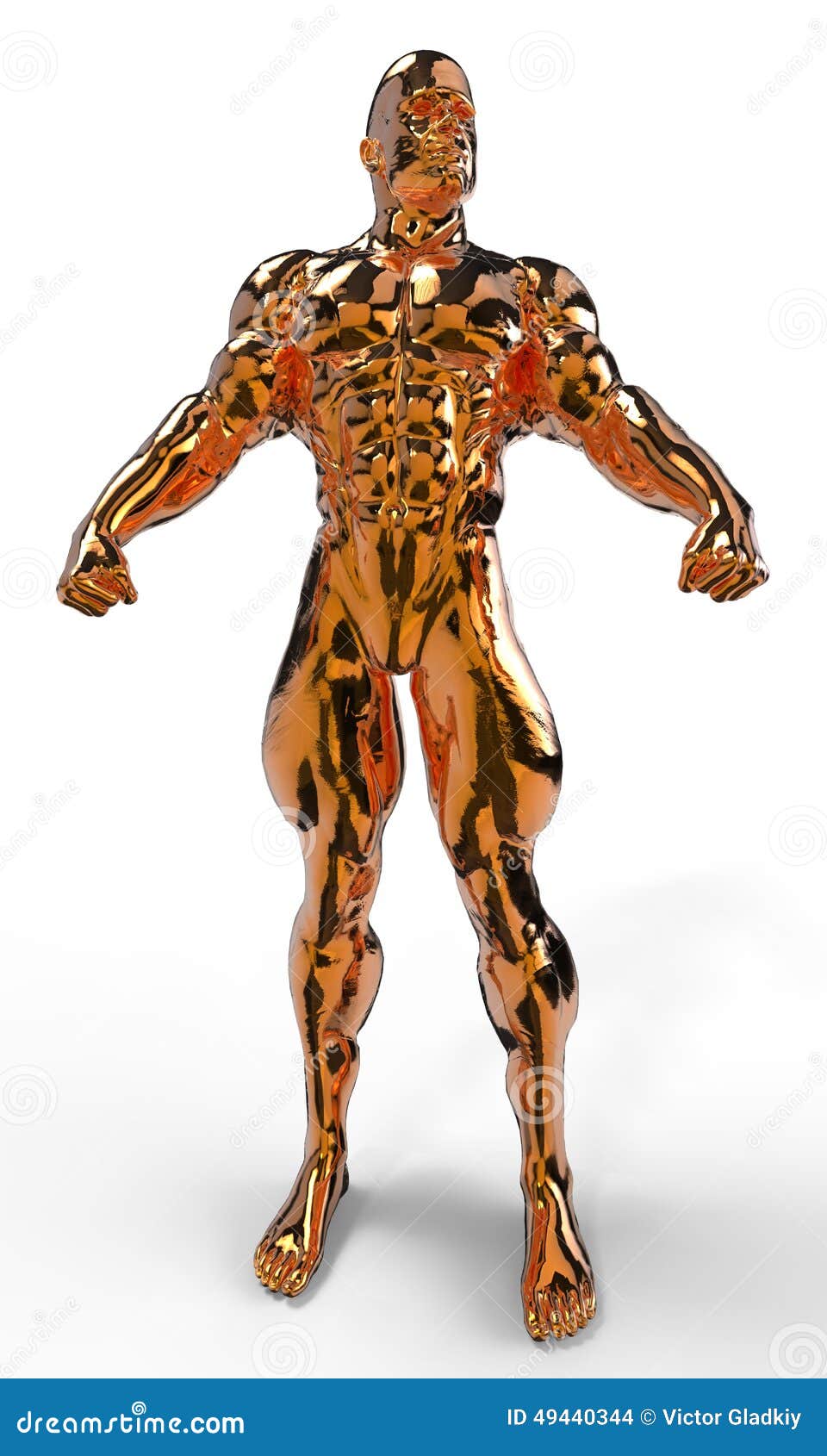 Golden Bodybuilder stock illustration. Illustration of sport - 49440344