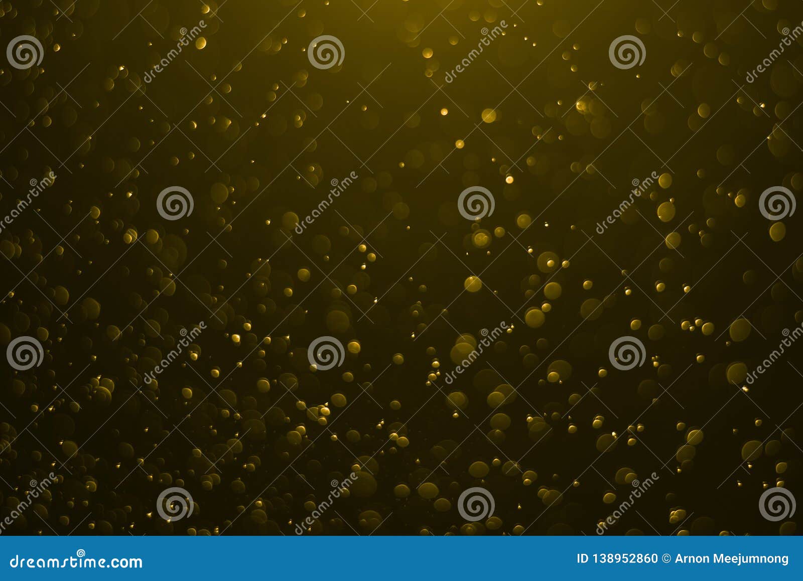 Golden Bokeh Background on Light in the Dark Night Stock Photo - Image ...