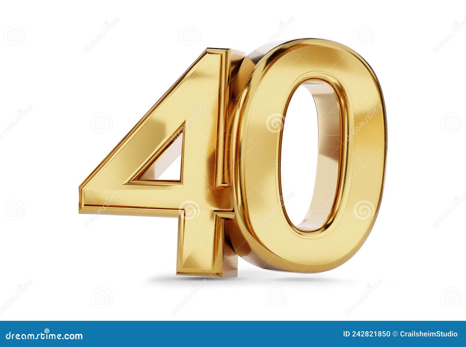 40 Golden Bold Letters Isolated on White 3d-illustration Stock ...