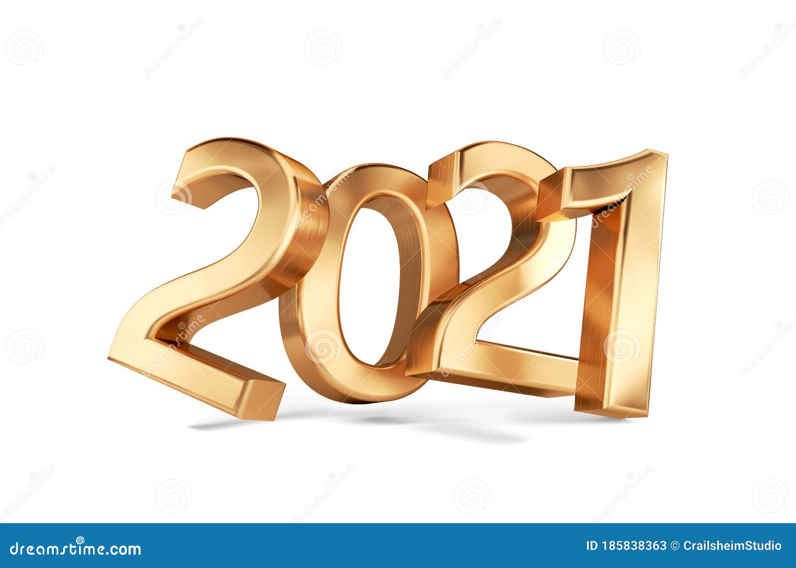 2021 Golden Bold Letters Isolated on White 3d-illustration Stock ...