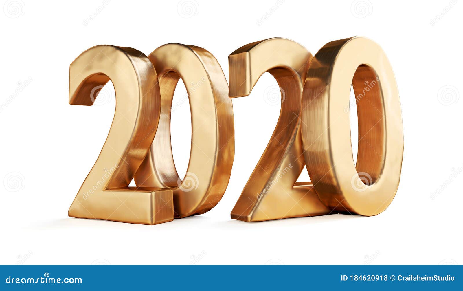 2020 Golden Bold Letters Symbol 3d-illustration Stock Photo - Image of ...