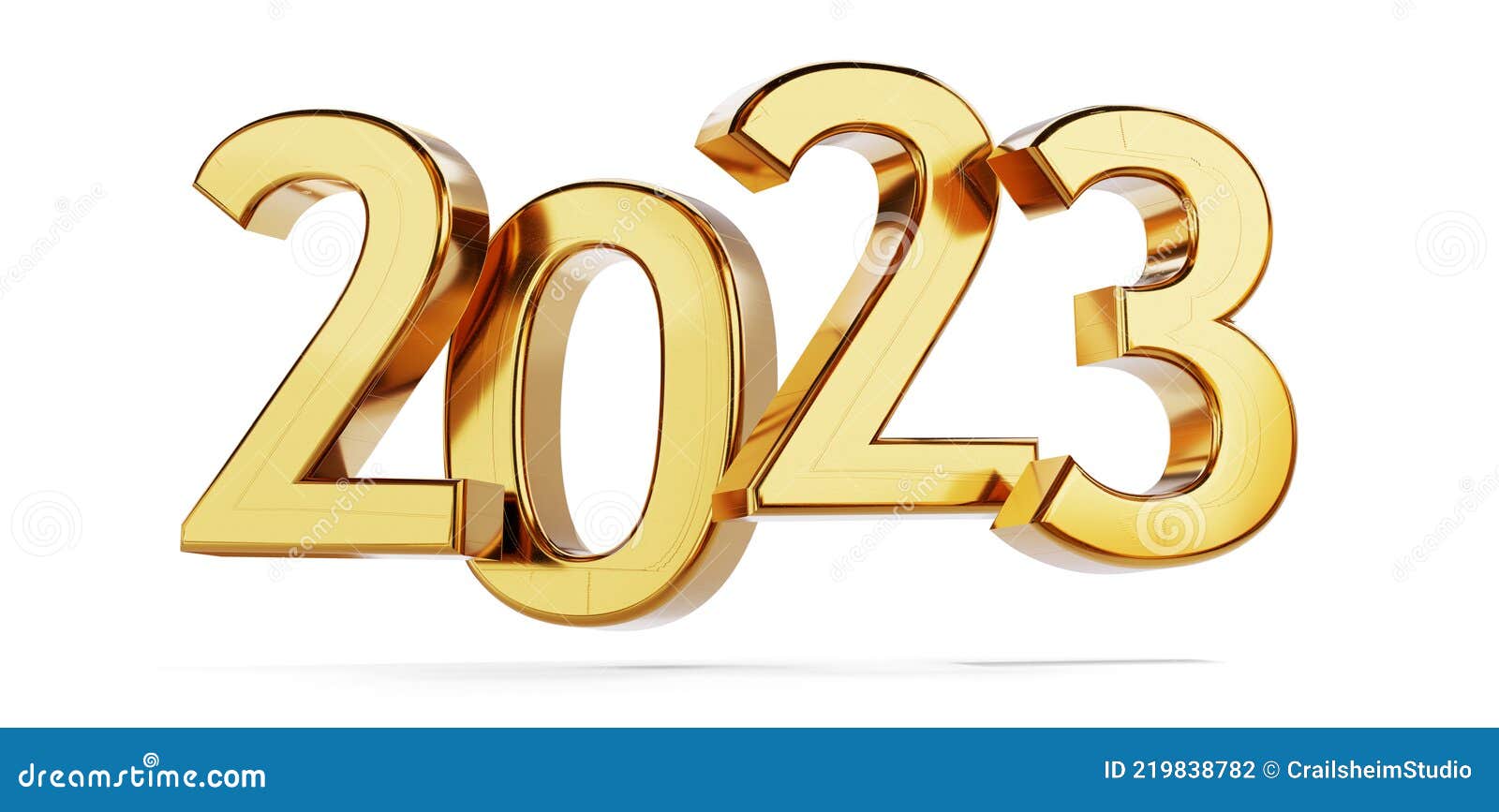 2023 Golden Bold Letters Symbol 3d-illustration Stock Illustration ...