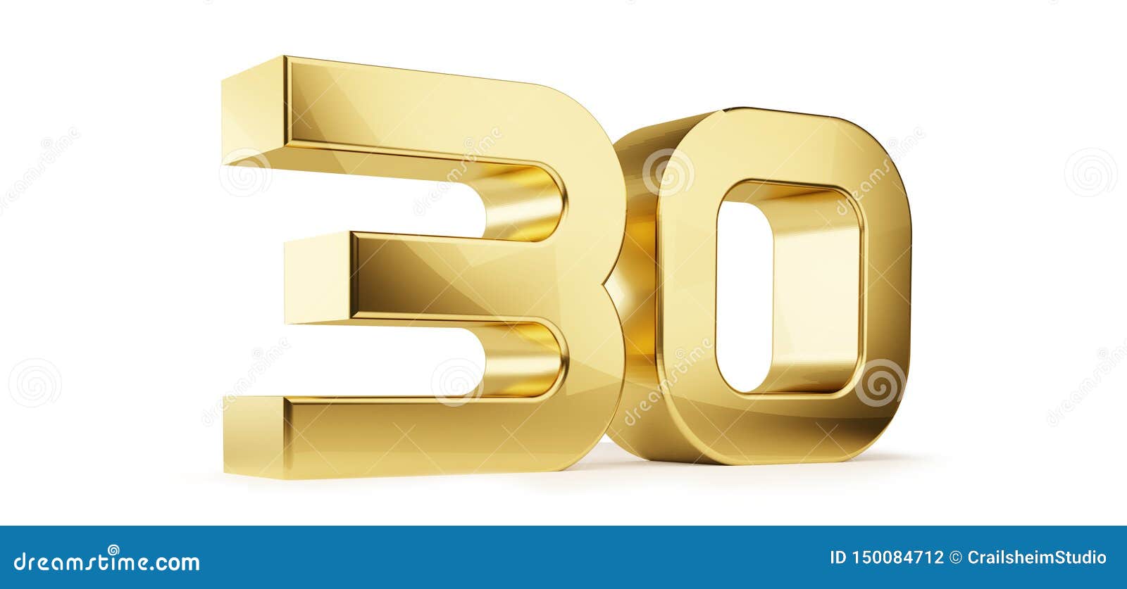 30 Golden Bold Letters Symbol 3D-Illustration Stock Illustration ...