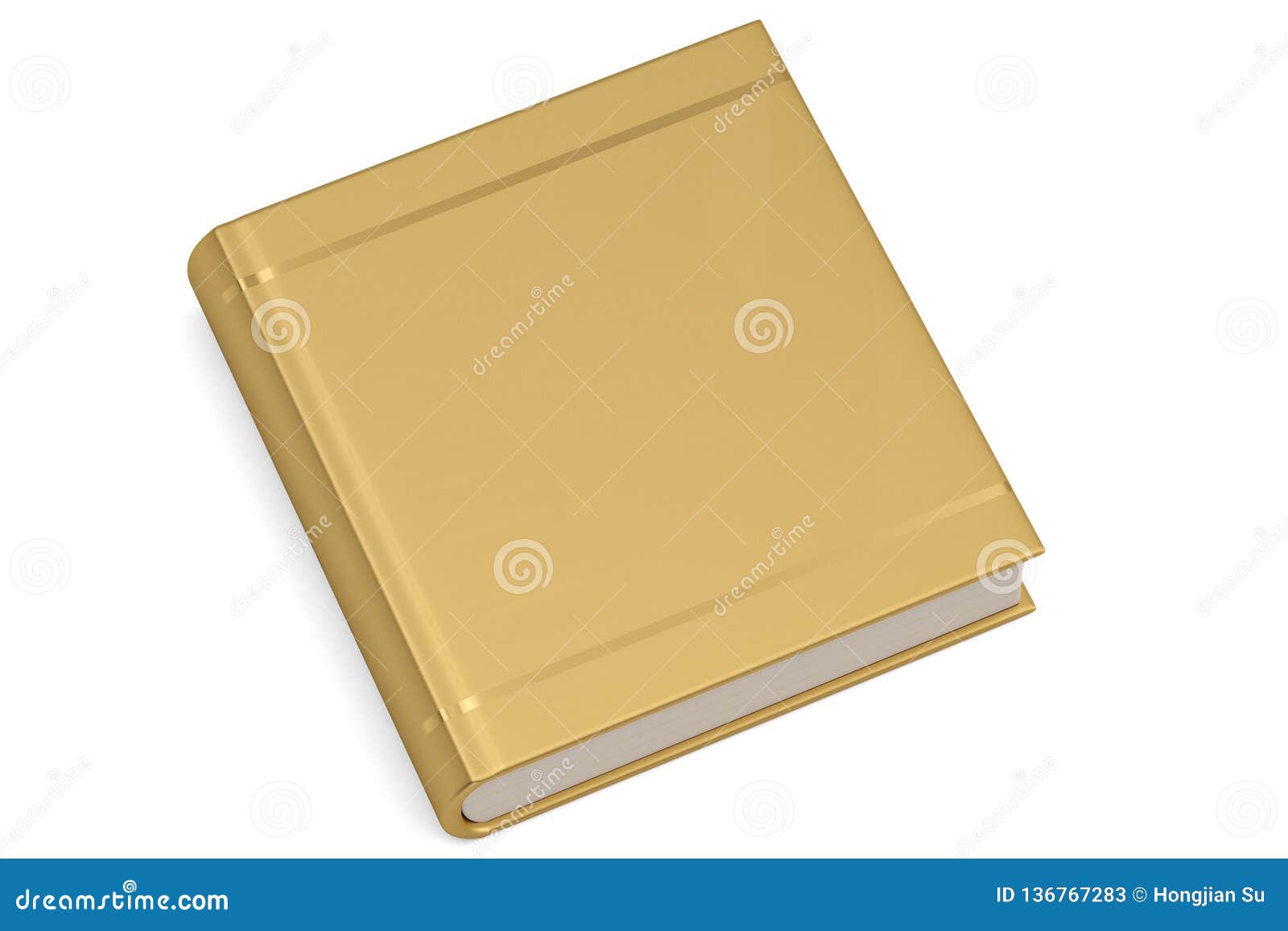 Golden Book Cover Template. Face And Back Of Booklet Design. Vintage ...