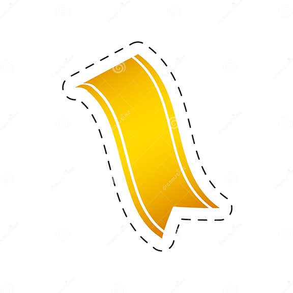Golden Bookmarks Ribbon Element Image Stock Illustration - Illustration ...