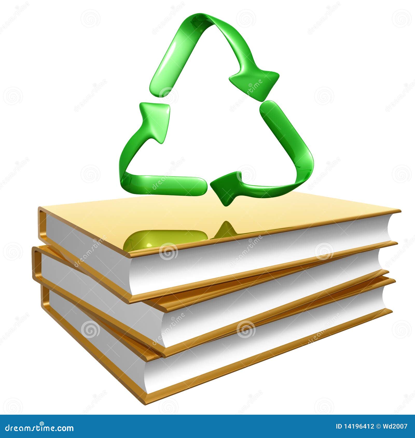 Golden books about recycle stock illustration. Illustration of symbol ...