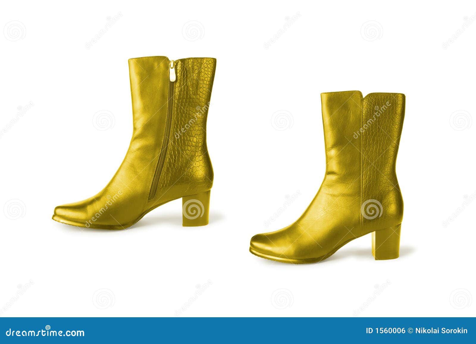 Golden boots stock photo. Image of object, boot, girl - 1560006