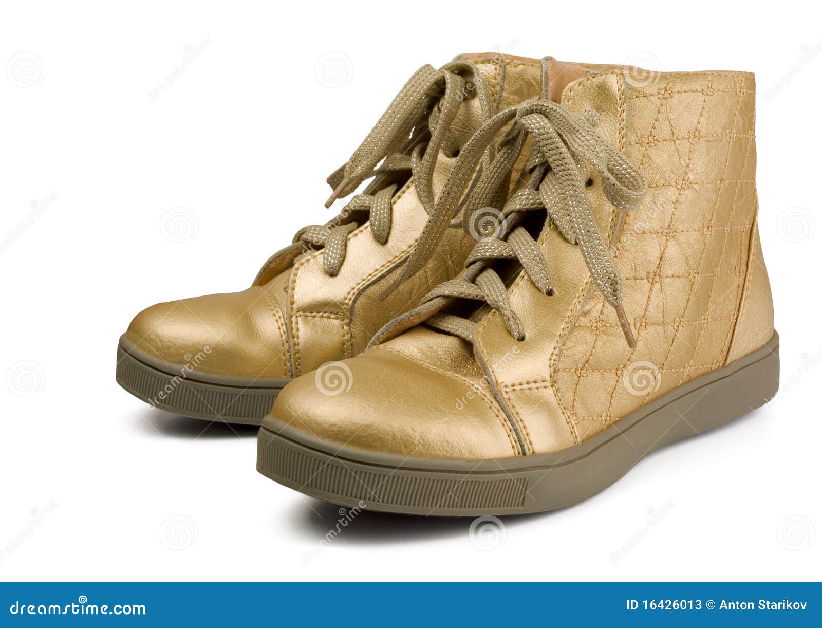 Golden boots stock image. Image of gold, child, childhood - 16426013