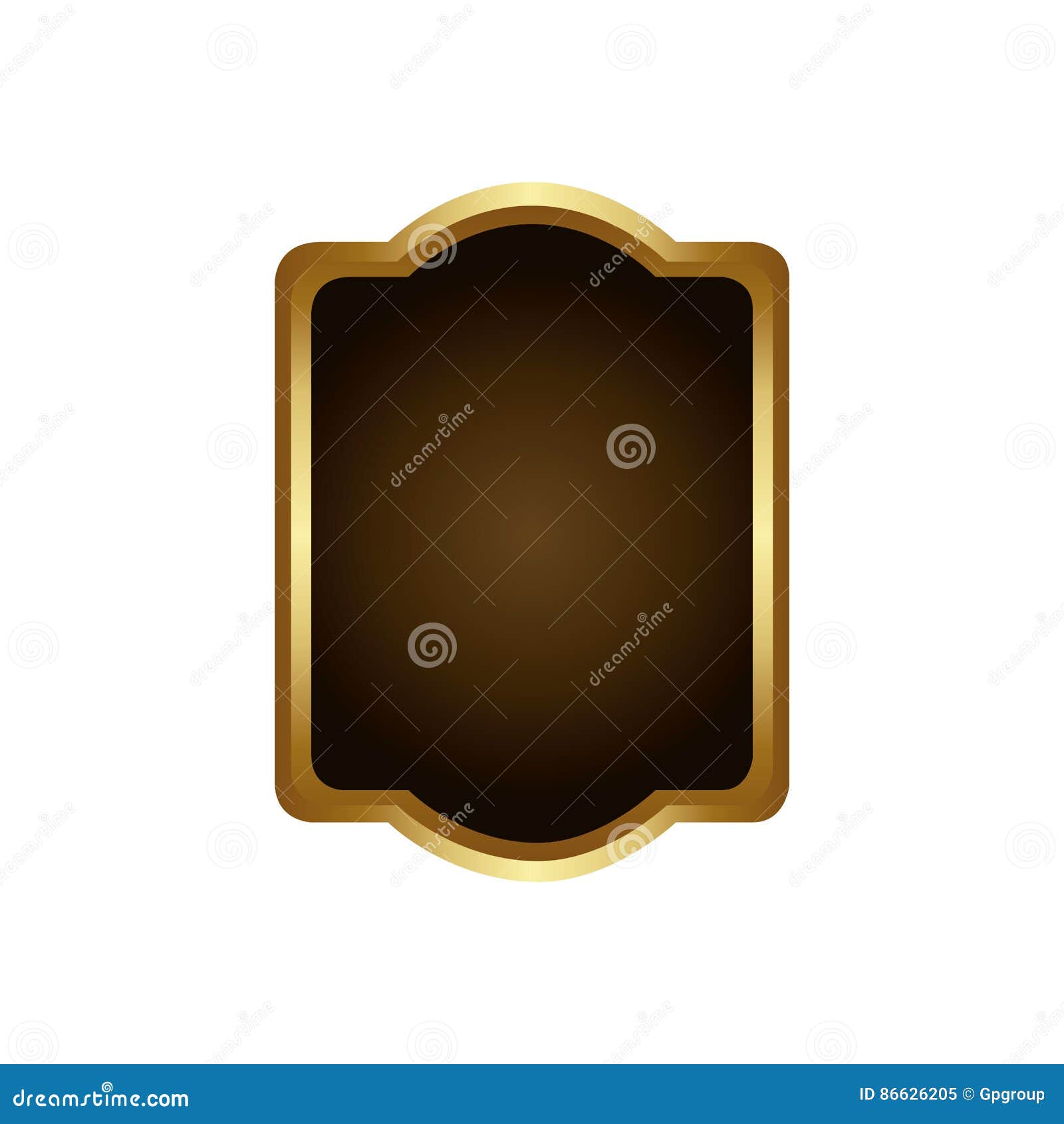 Golden Border with Decorative Heraldic Rounded Rectangle Frame Design ...