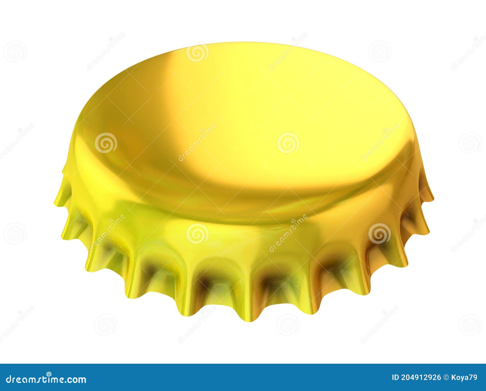 Golden Bottle Cap 3d Illustration Stock Illustration - Illustration of ...