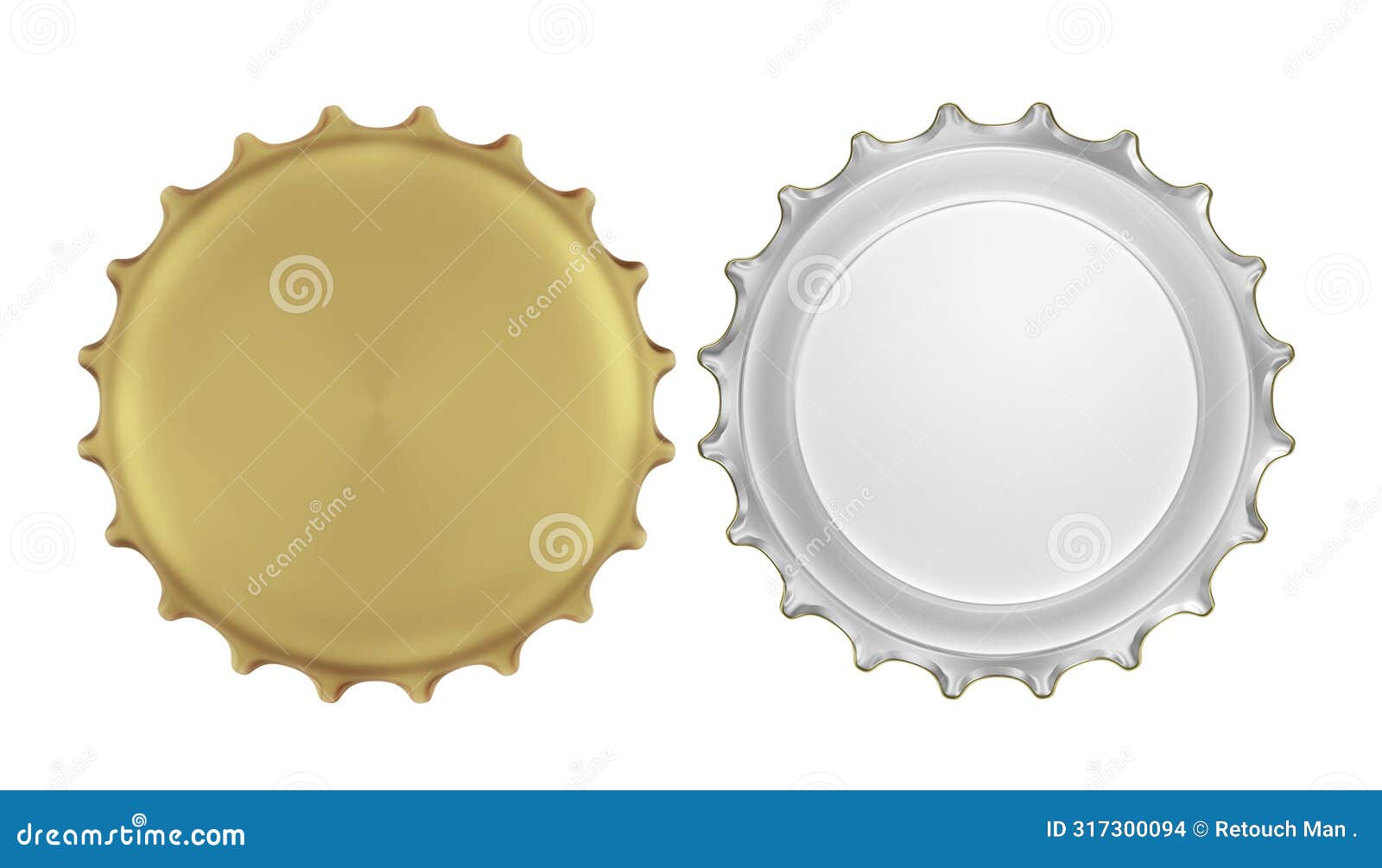 Golden Bottle Cap Isolated on White Background Stock Illustration ...