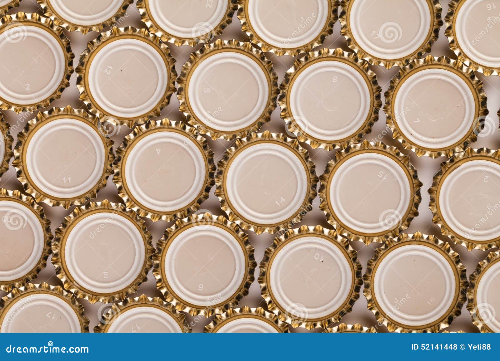 Golden bottle caps stock photo. Image of pitcher, liquid - 52141448