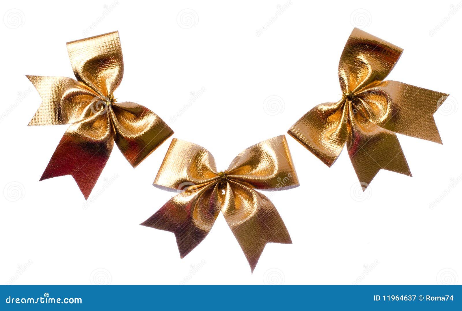 Golden bow stock image. Image of birthday, metallic, design - 11964637