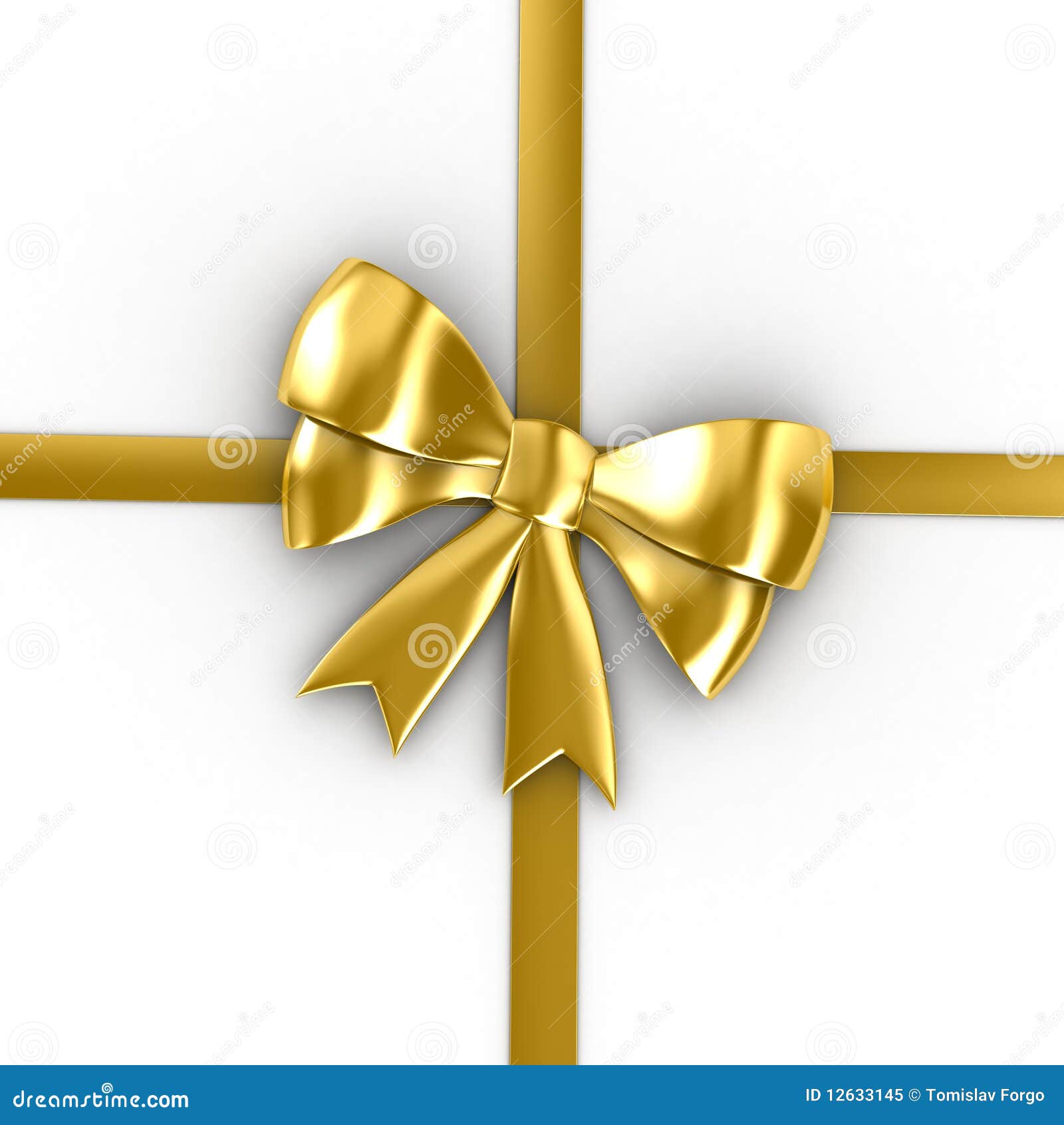 Golden Bow stock illustration. Illustration of paper - 12633145