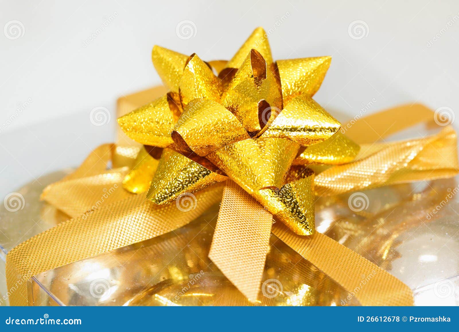 Golden bow stock photo. Image of decoration, xmas, elegant - 26612678
