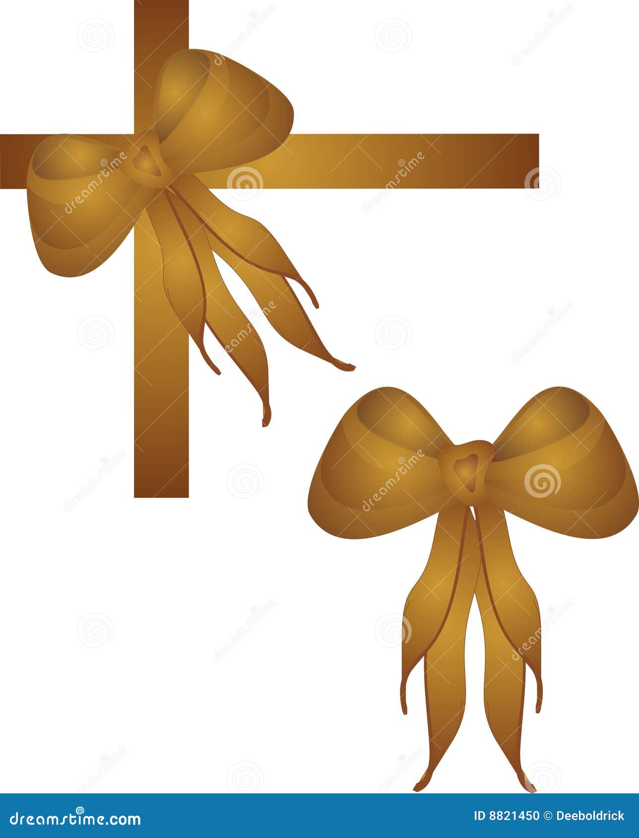 Golden Bow Illustration stock vector. Illustration of 50th - 8821450
