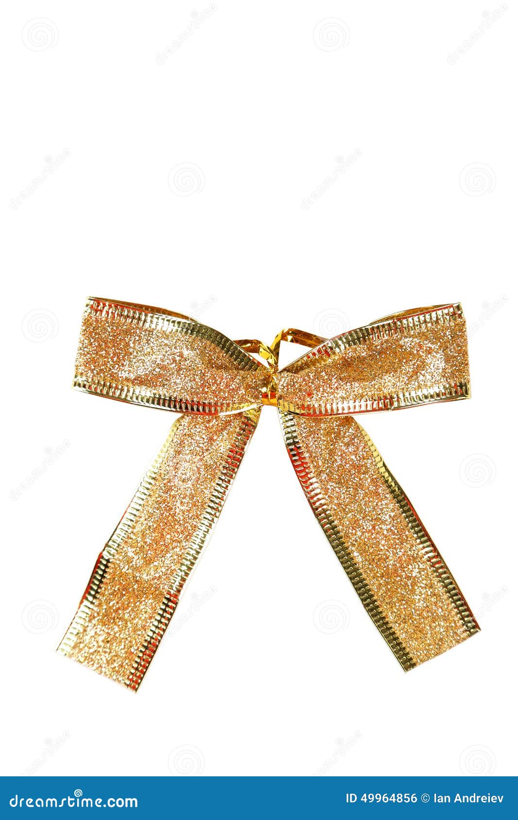 Golden Bow Isolated on a White Stock Photo - Image of ornate, handmade ...