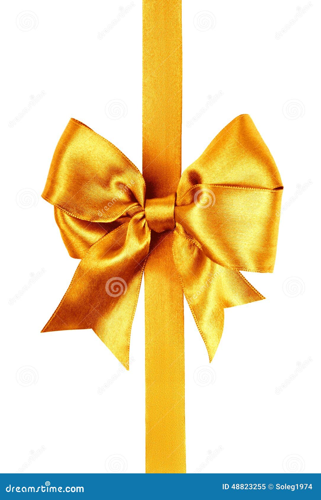 Golden Bow Photo Made from Silk Stock Image - Image of isolated ...