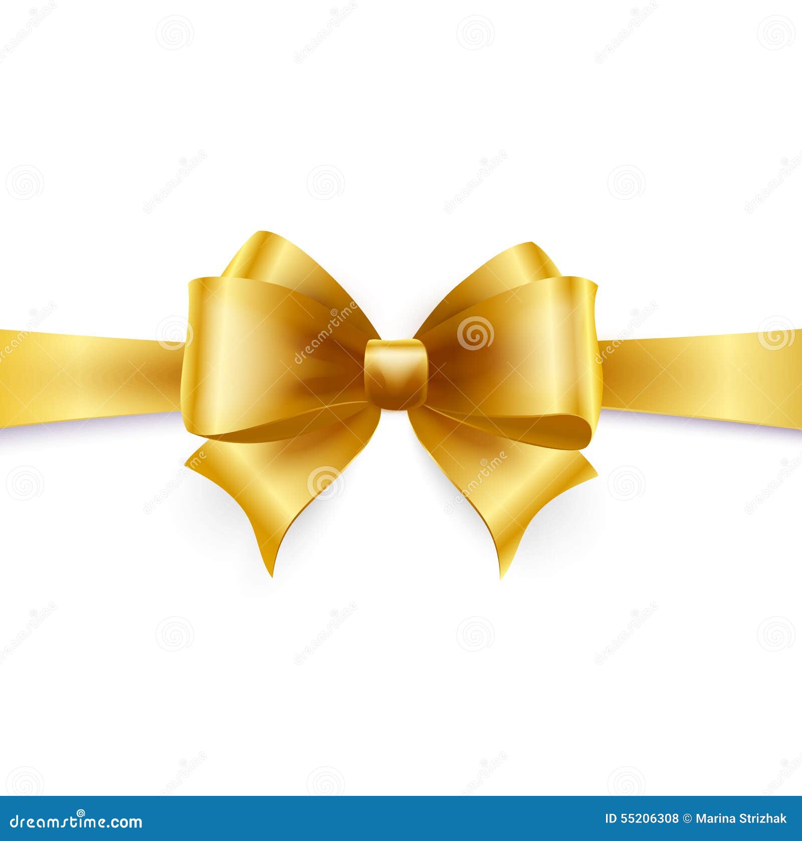 Golden Bow. Vector Illustration Stock Vector - Illustration of ...