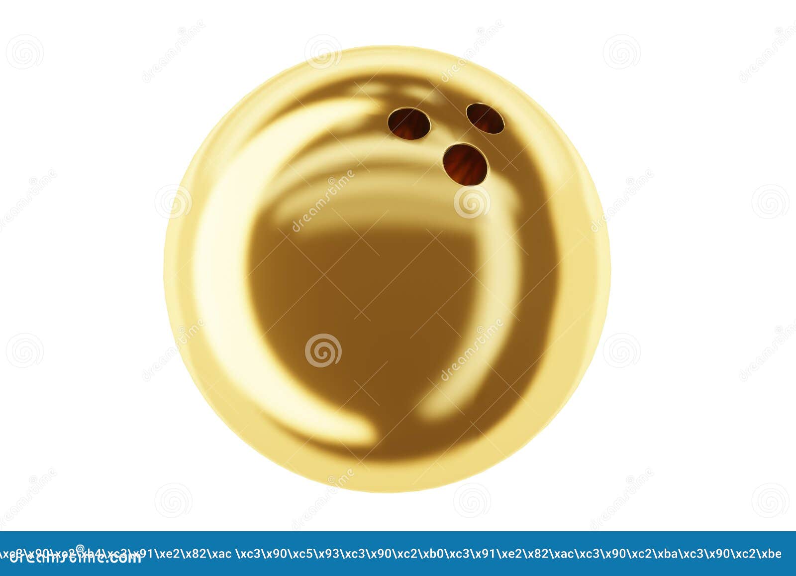 Golden Bowling Ball Isolated on White Background. 3D Illustration, 3D ...