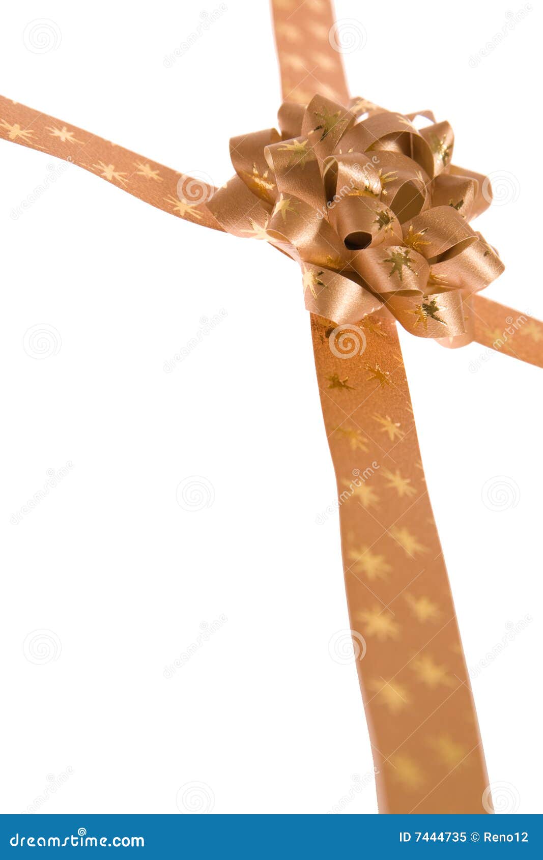 Golden bows stock image. Image of december, winter, decoration - 7444735