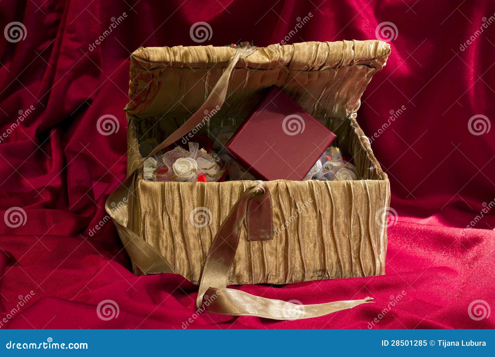 Golden box stock image. Image of present, little, striped - 28501285