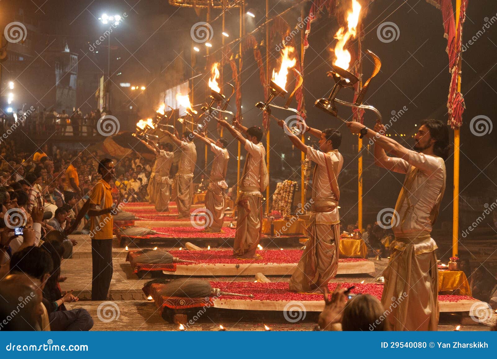 Golden Brahmins with fire editorial image. Image of celebration - 29540080