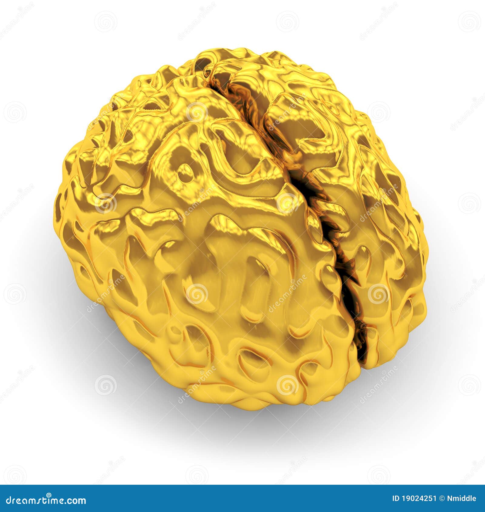 Golden Brain, Smart Mind Illustration, Vector | CartoonDealer.com ...
