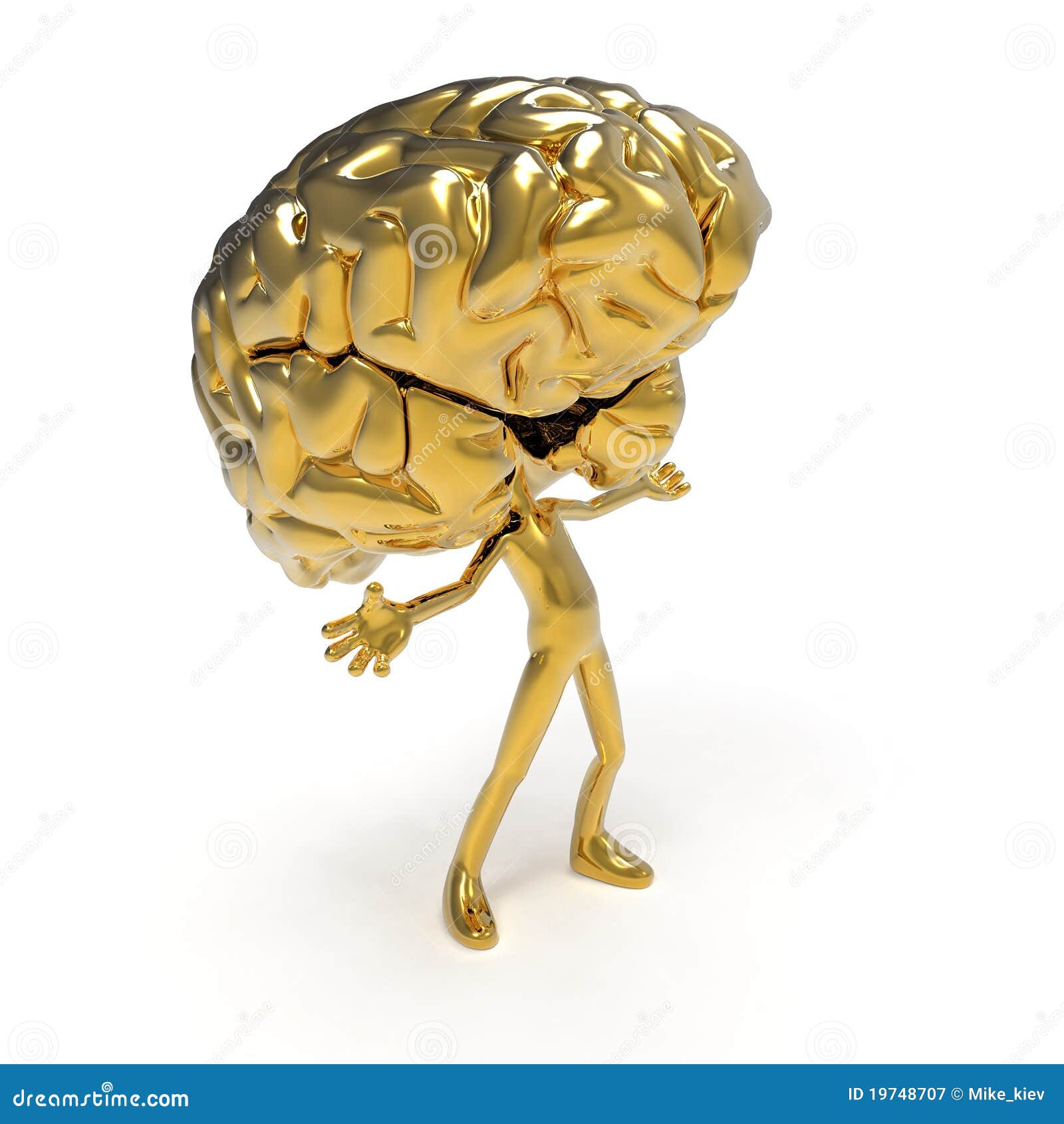 Golden Brain Glowing Inside Light Bulb On Paper Texture Stock Photo ...