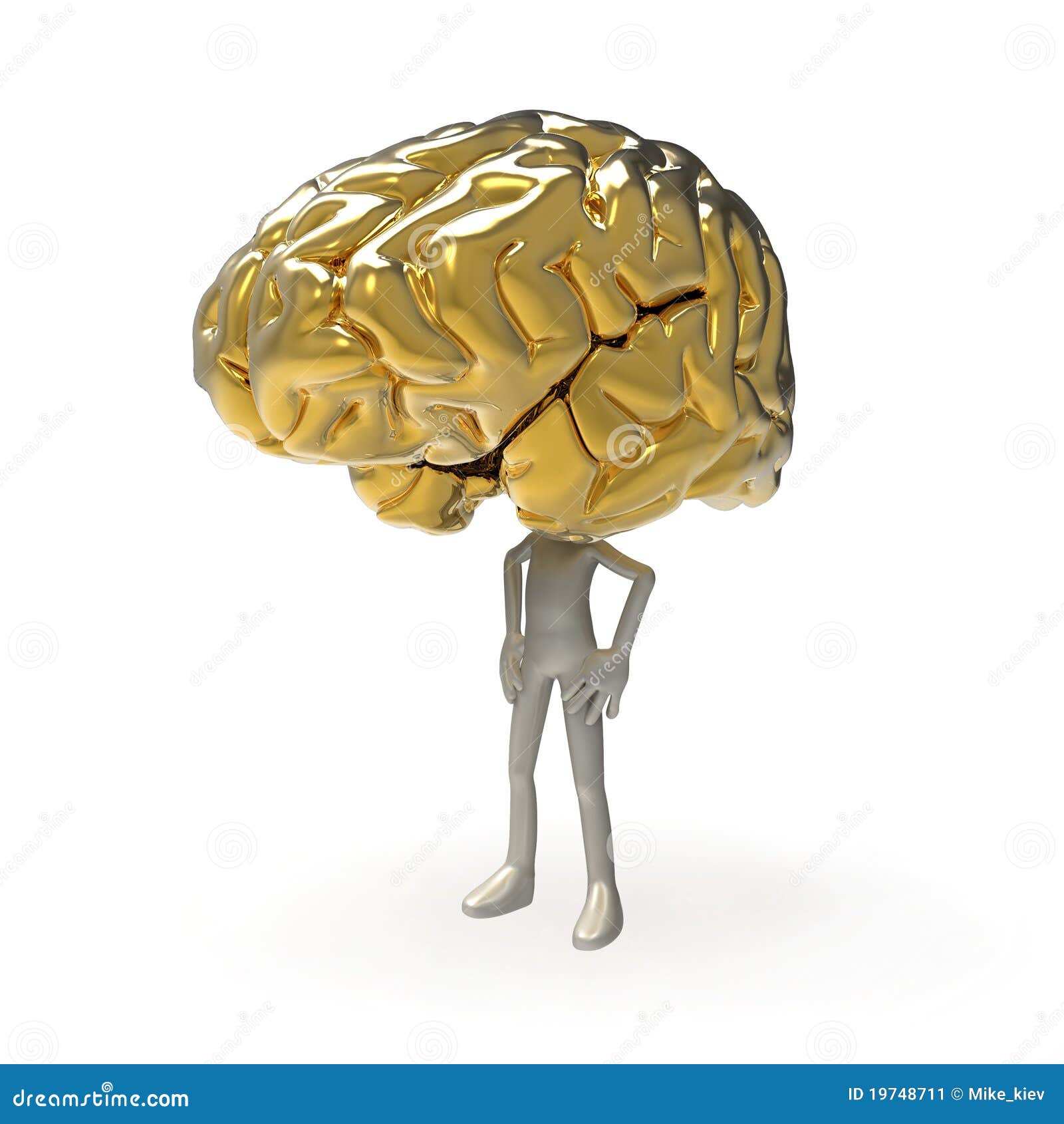 Golden Brain, Smart Mind Illustration, Vector | CartoonDealer.com ...