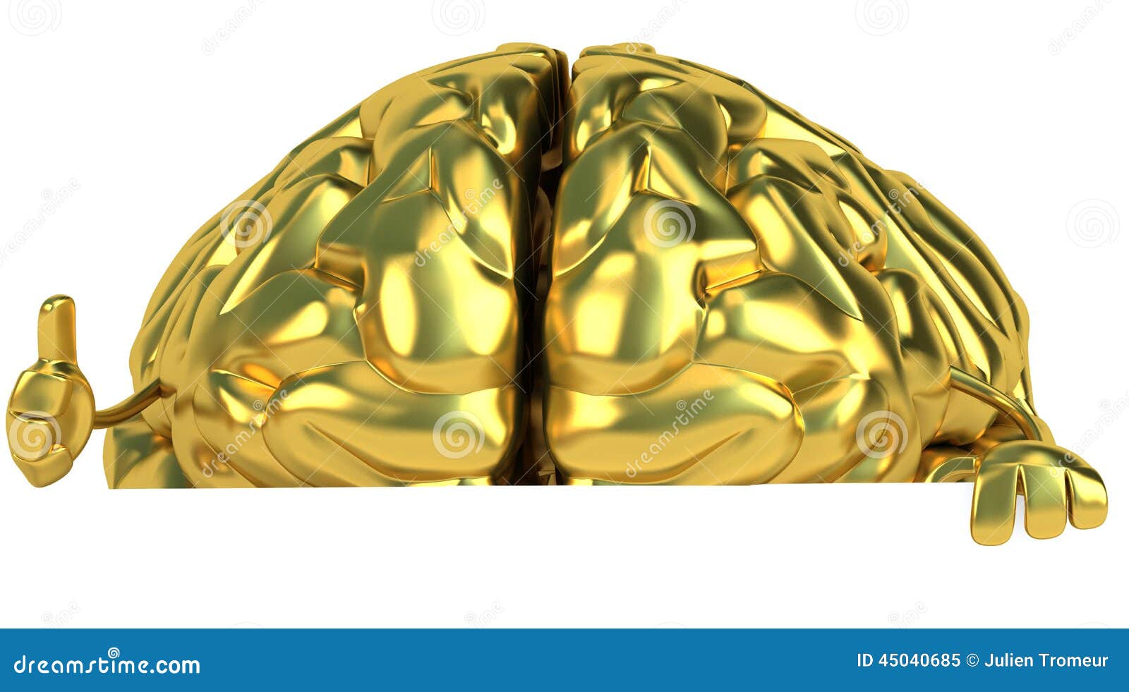 Golden brain stock illustration. Illustration of gold - 45040685
