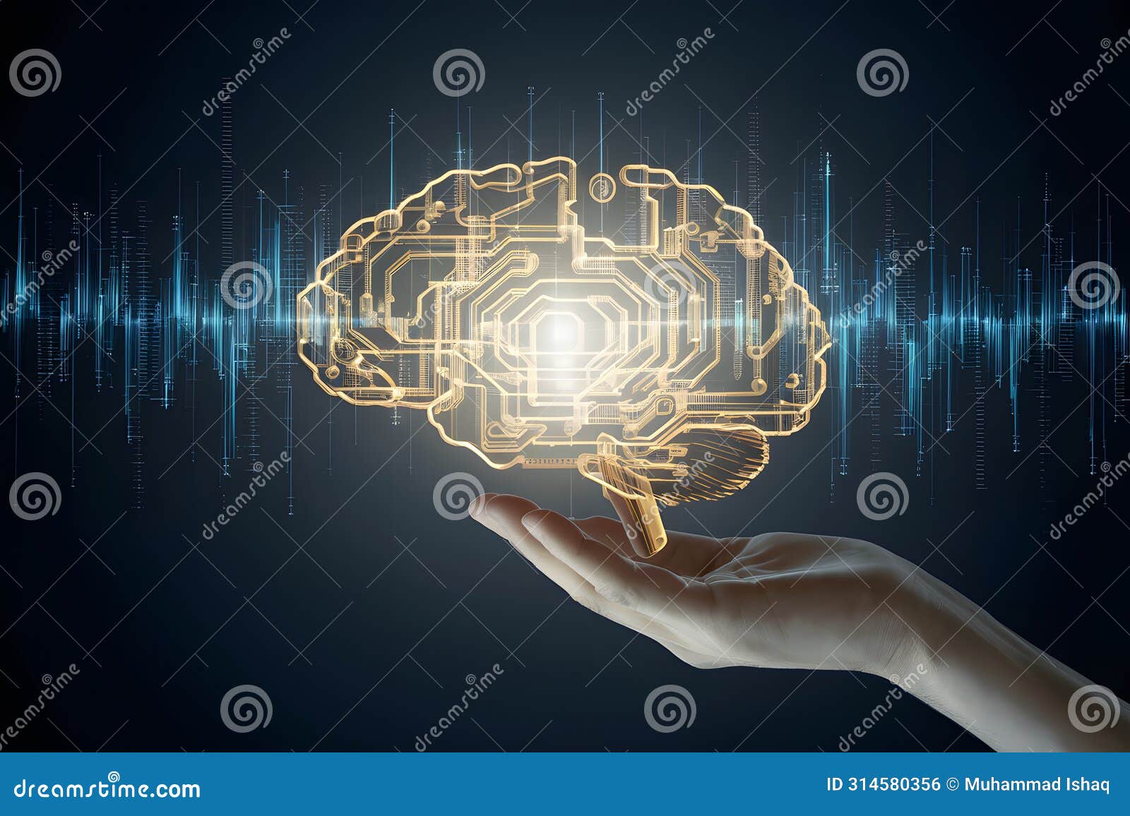 Golden Brain Symbolizes Artificial Intelligence, Pinnacle of ...