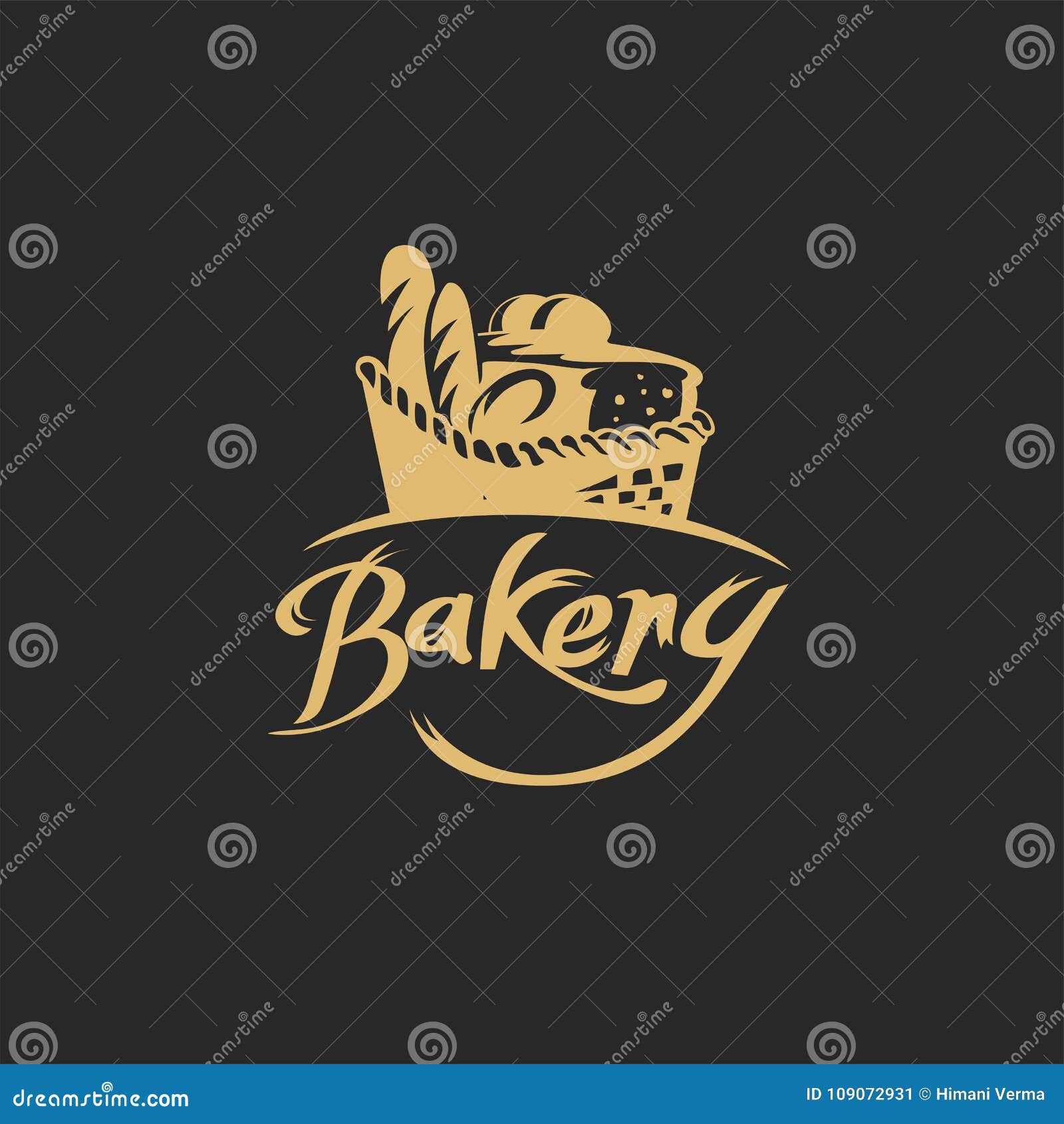 Golden Bread Logo - Vector Illustration. Bakery Emblem On White ...