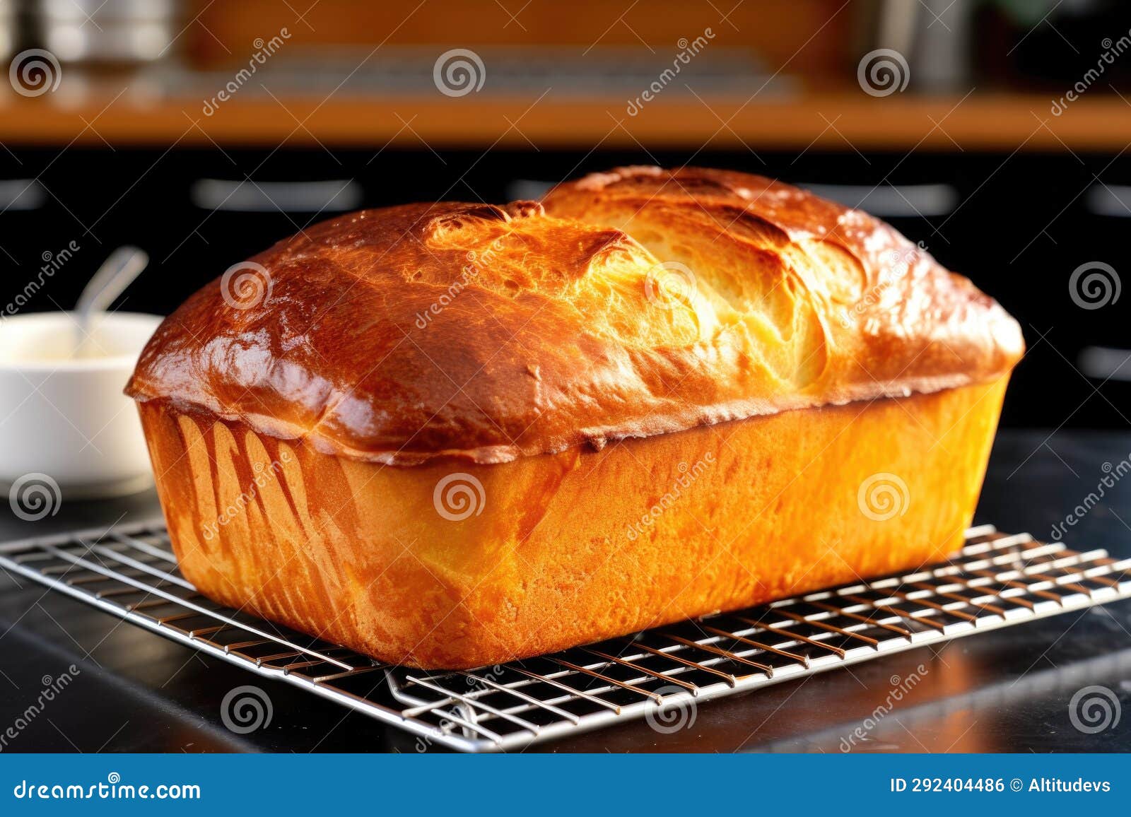 Golden Bread Loaf Fresh from Oven on Cooling Rack Stock Photo - Image ...