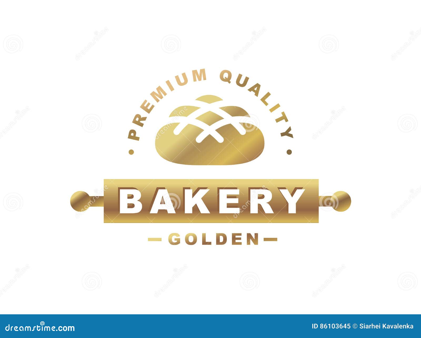 Golden Bread Logo - Vector Illustration. Bakery Emblem On White ...