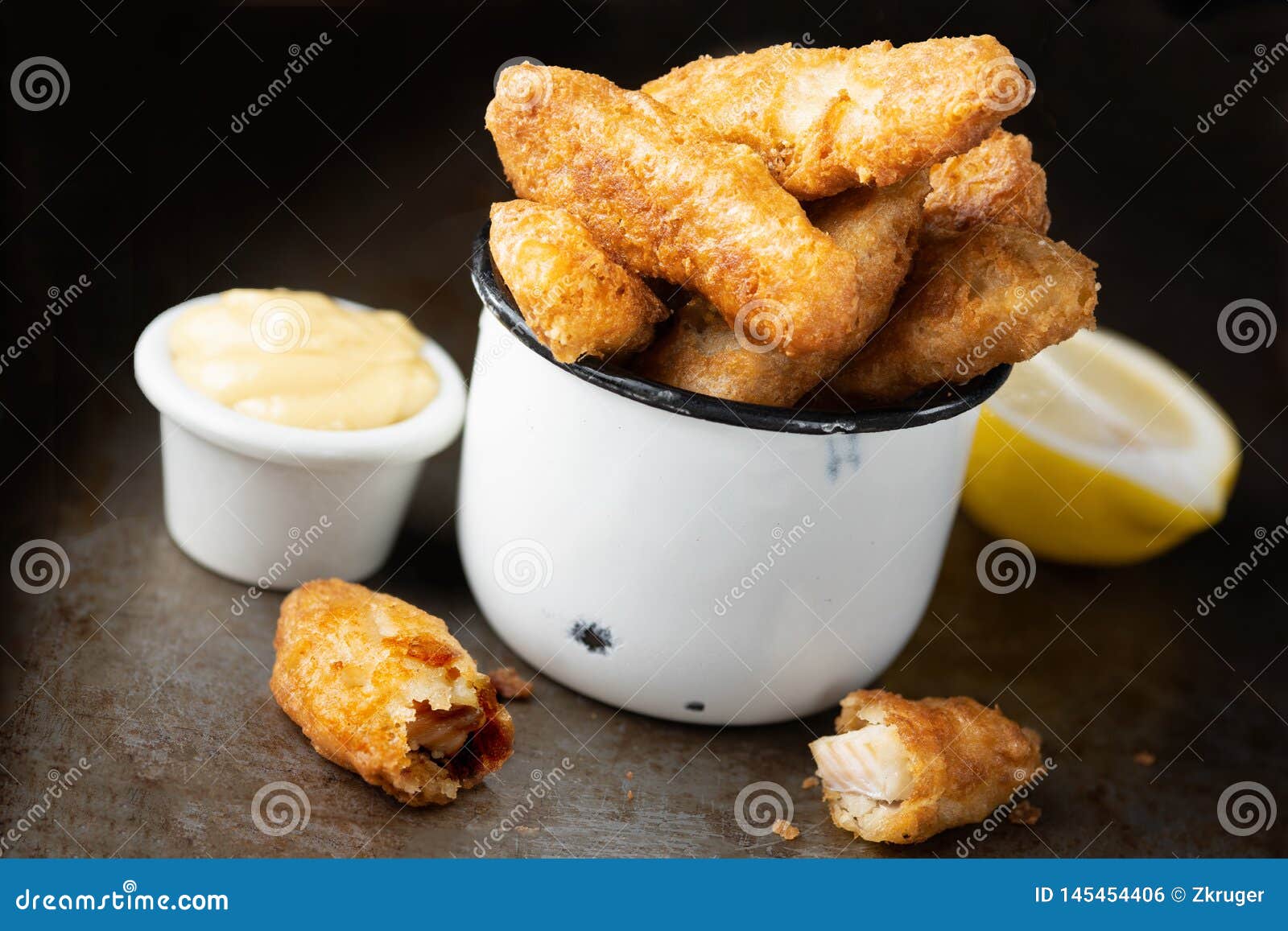 Golden Breaded Fish Fingers Stock Photo - Image of breaded, closeup ...