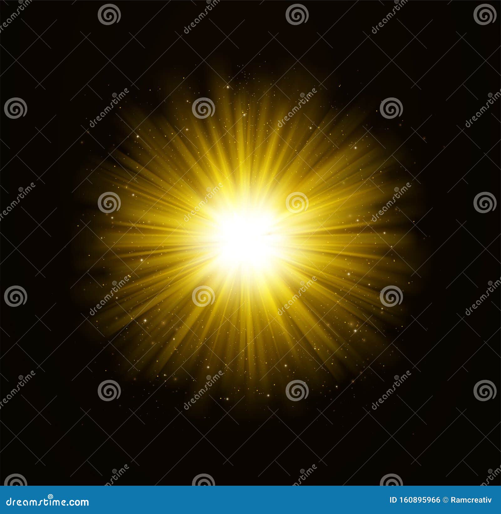 Golden Bright Shining Light Effect with Stars. Rays of Light with ... Golden Bright Shining Light Effect with Stars. Rays of Light with ...