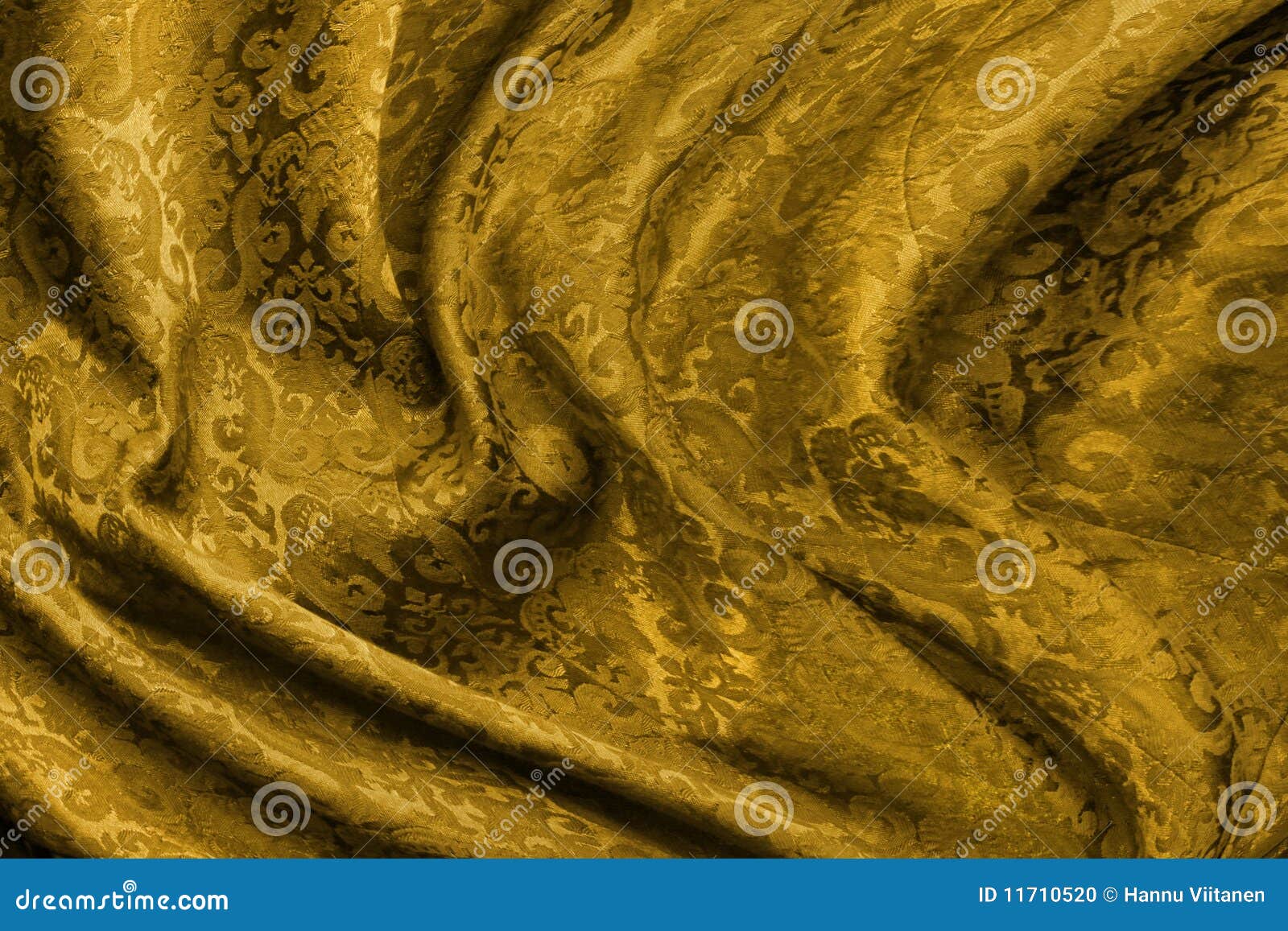 Golden Brocade Fabric Waves Background Stock Photography ...