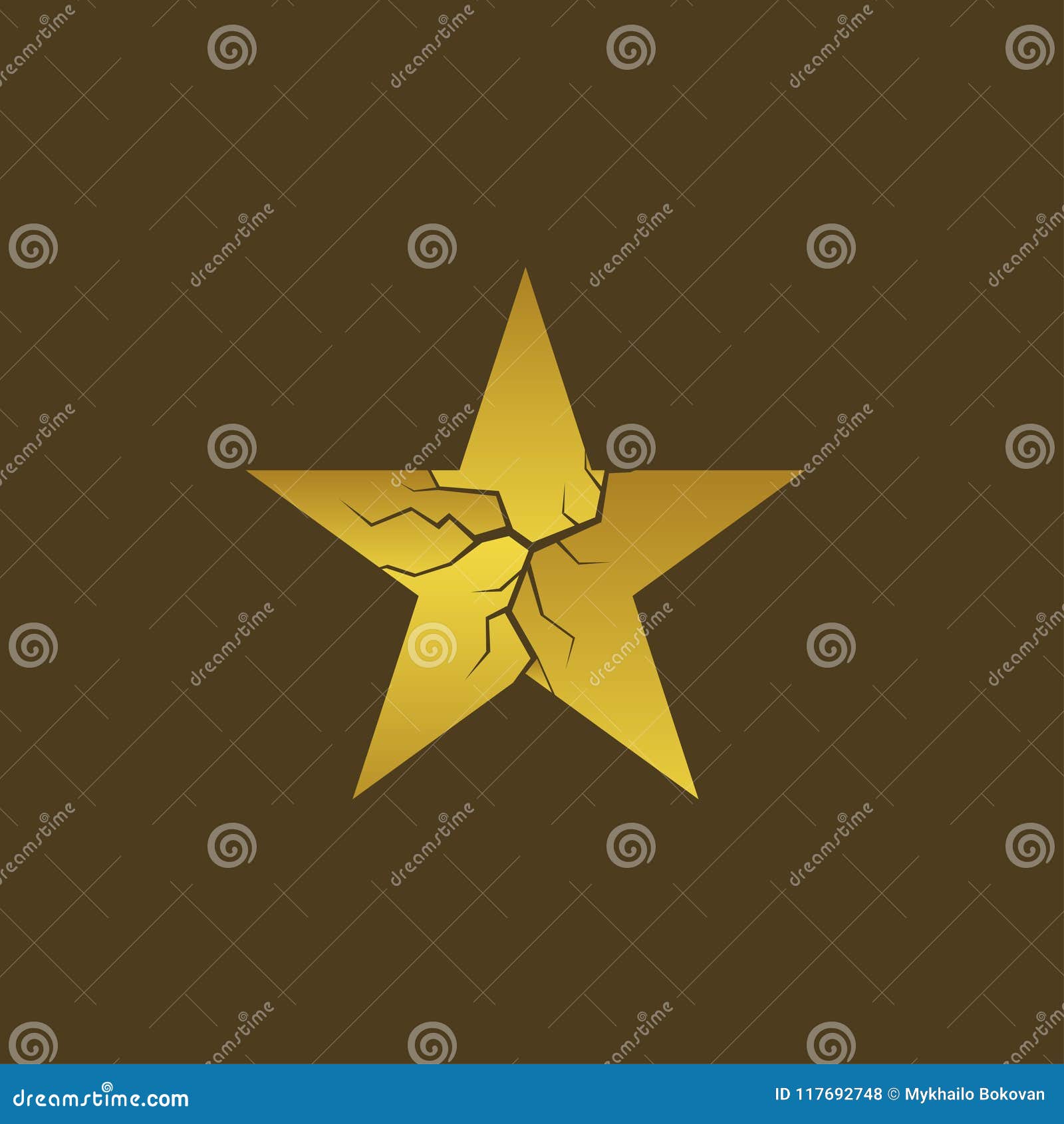 Golden broken star stock vector. Illustration of bright - 117692748
