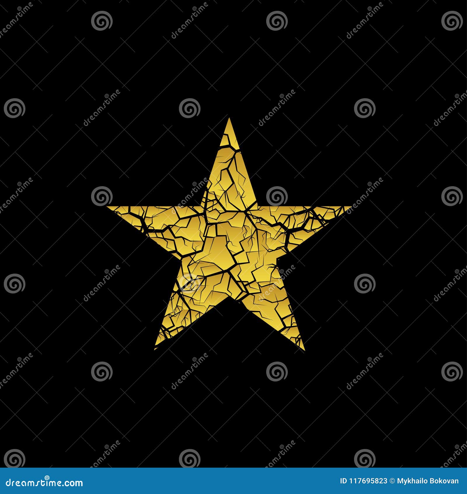 Golden broken star stock vector. Illustration of brokendown - 117695823