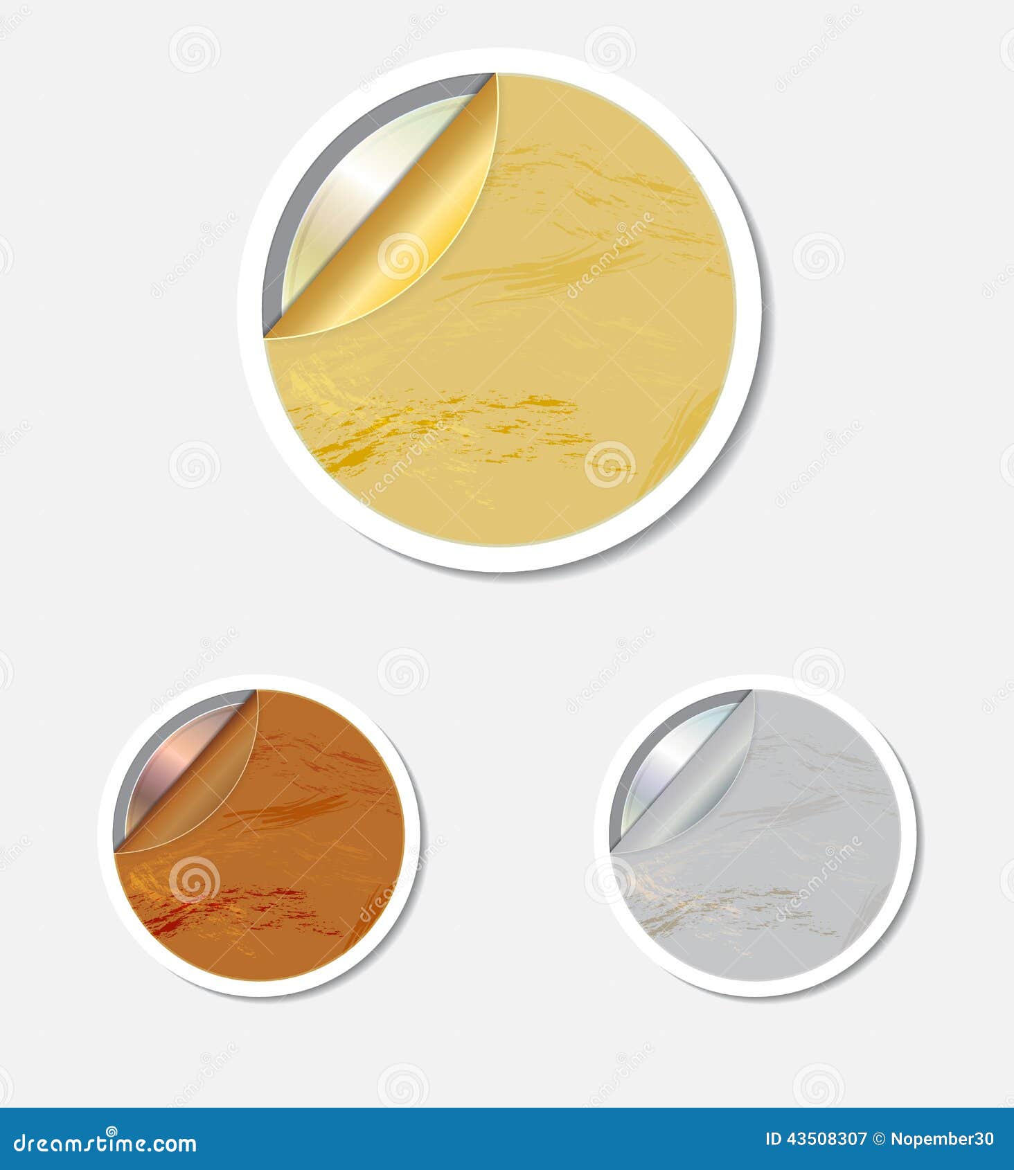 Golden Bronze and Silver Sticker Stock Vector - Illustration of blank ...