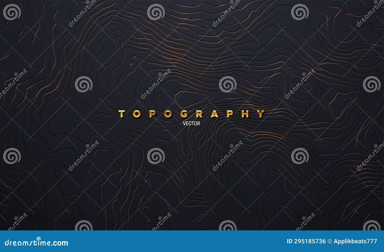 Golden or Bronze Topography Pattern. Vector Illustration of Heights Map ...