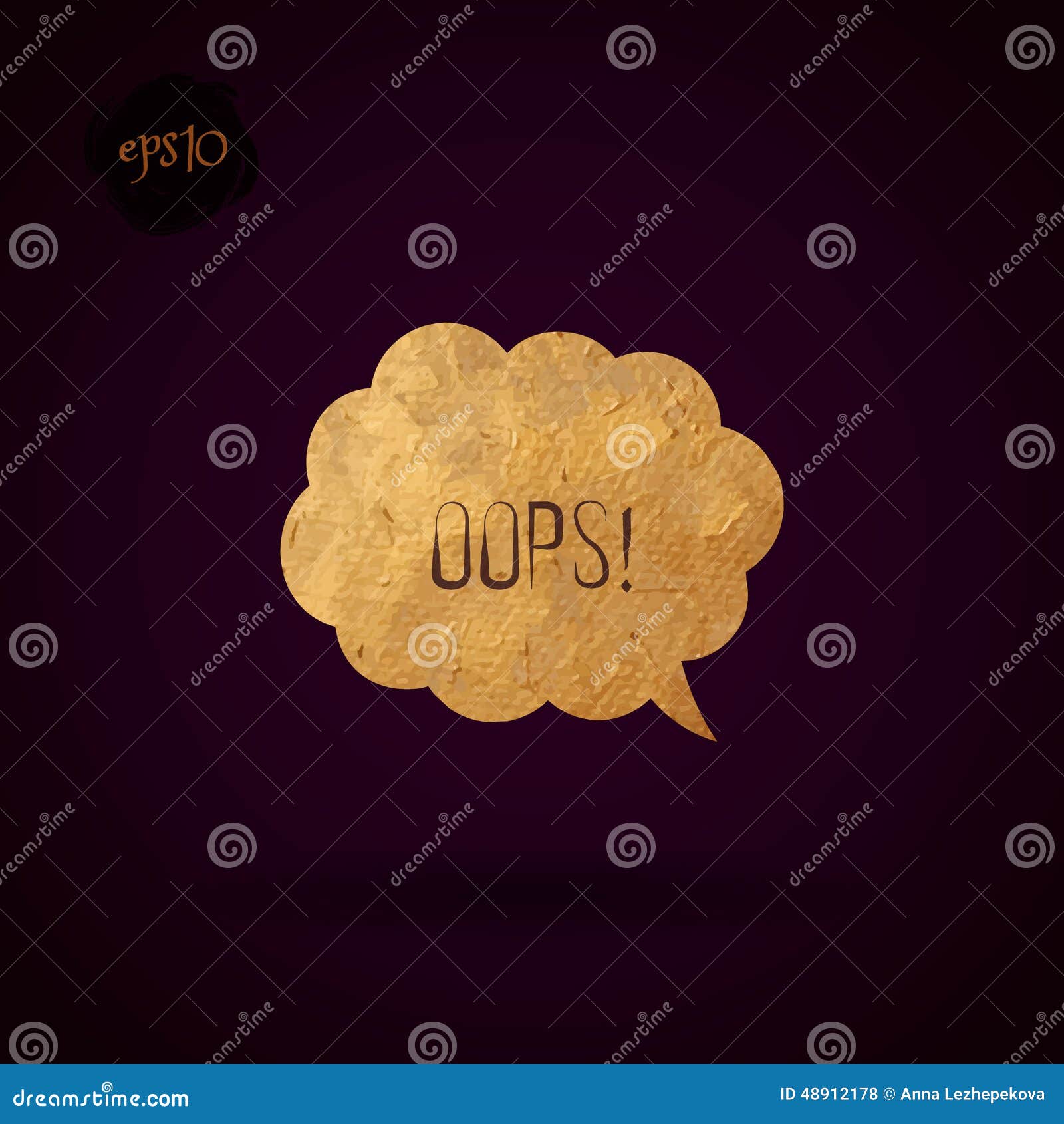 Golden bubble stock vector. Illustration of message, collection - 48912178