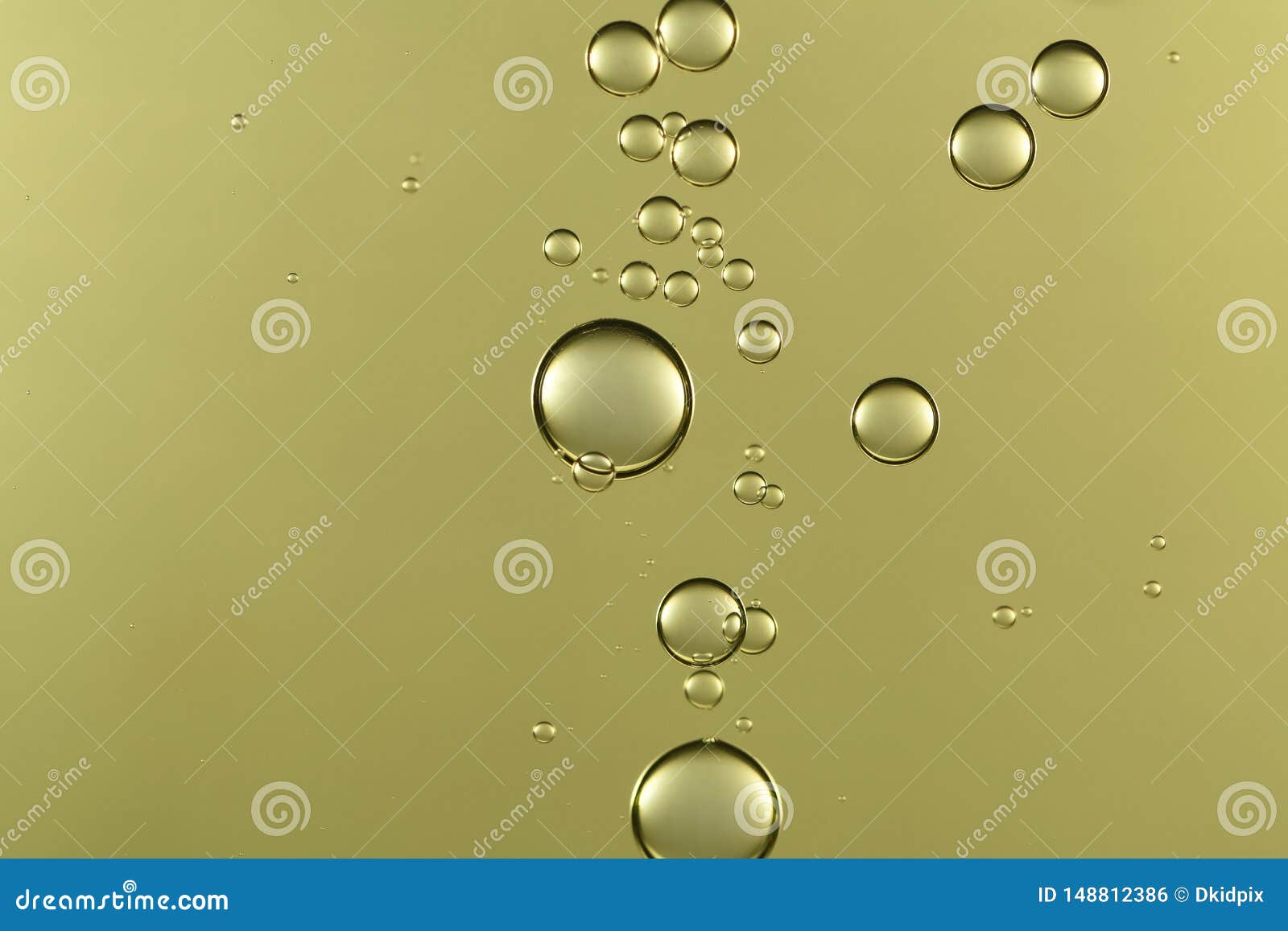 Golden Bubbles Flows Against the Surface Stock Photo - Image of extract ...