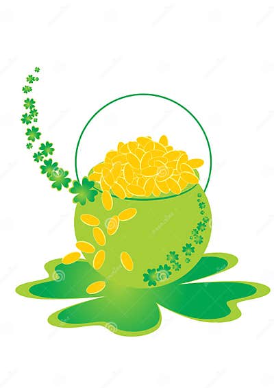 Golden bucket stock vector. Illustration of patrick, fortune - 1950666