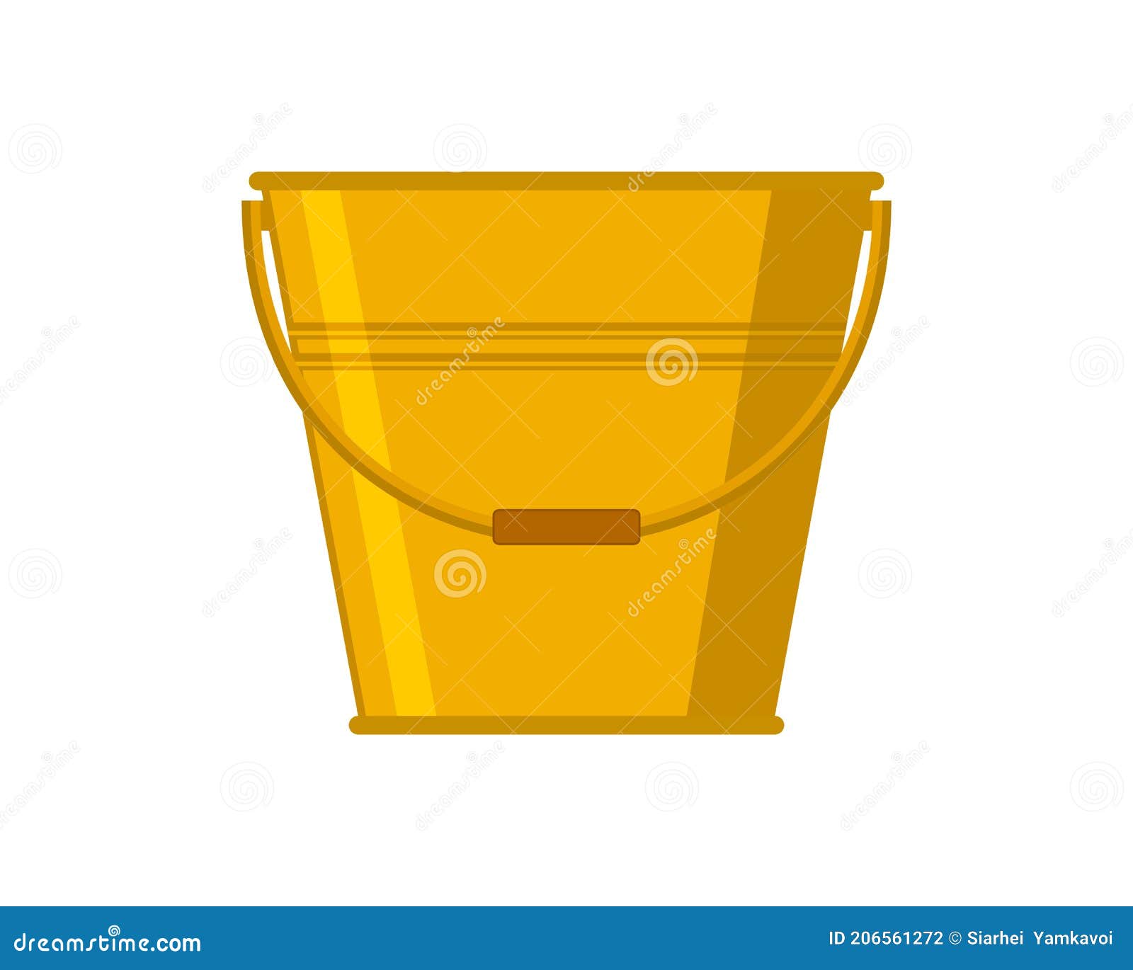 Golden Bucket. Vector Icon, Isolated on White Background. Stock Vector ...