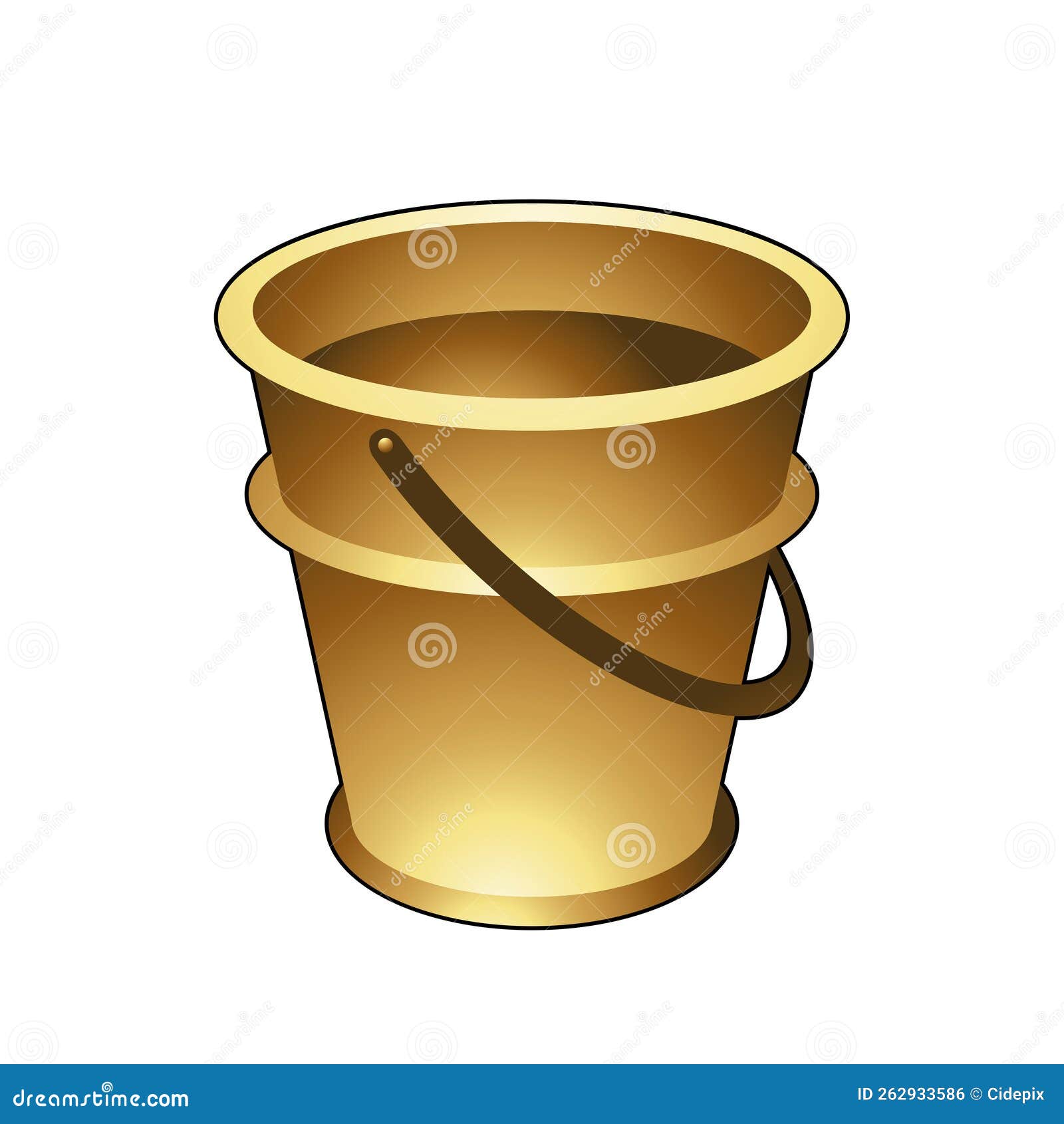 Golden Bucket on White Background Stock Vector - Illustration of ...