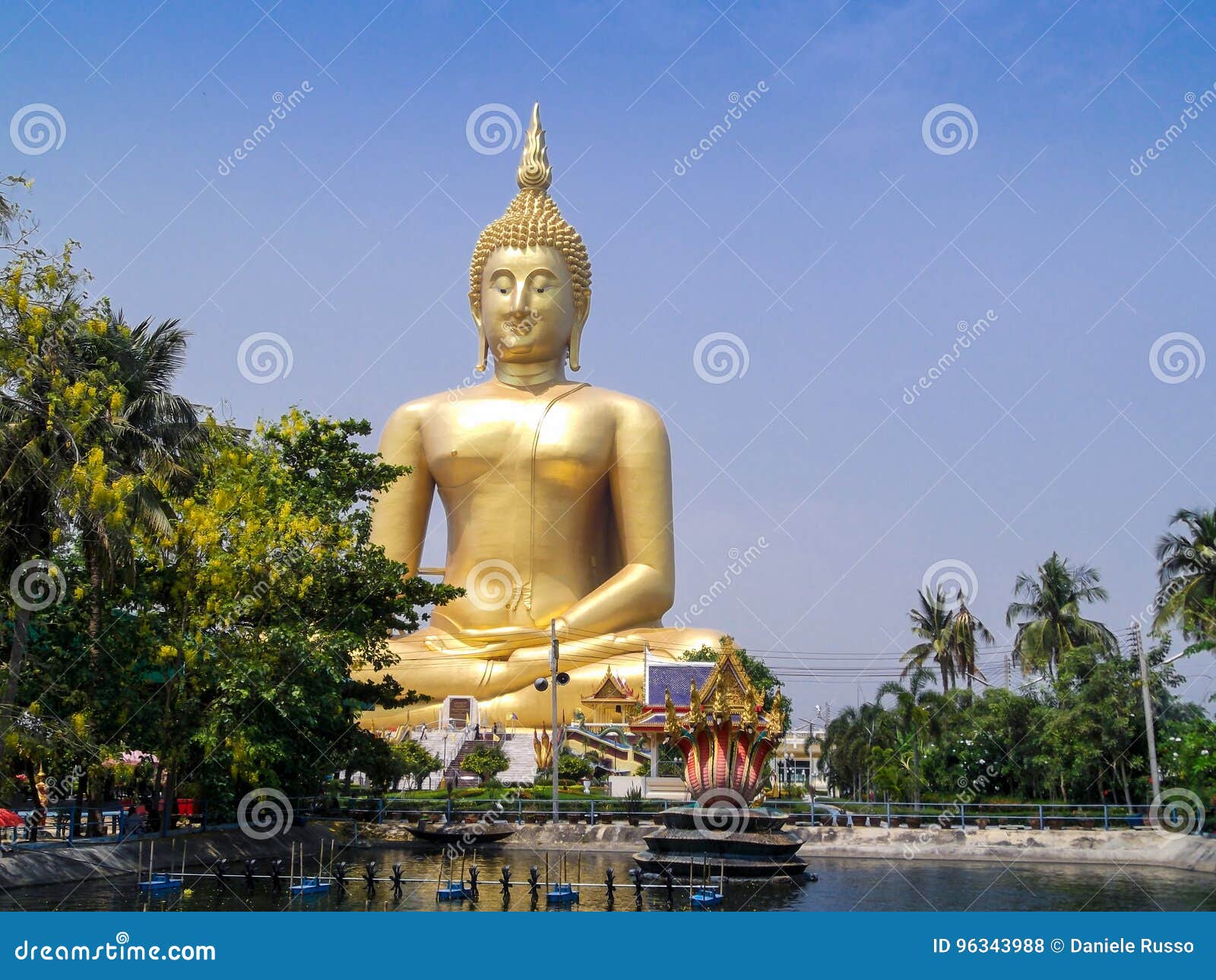 Golden buddah stock photo. Image of landscape, face, travel - 96343988