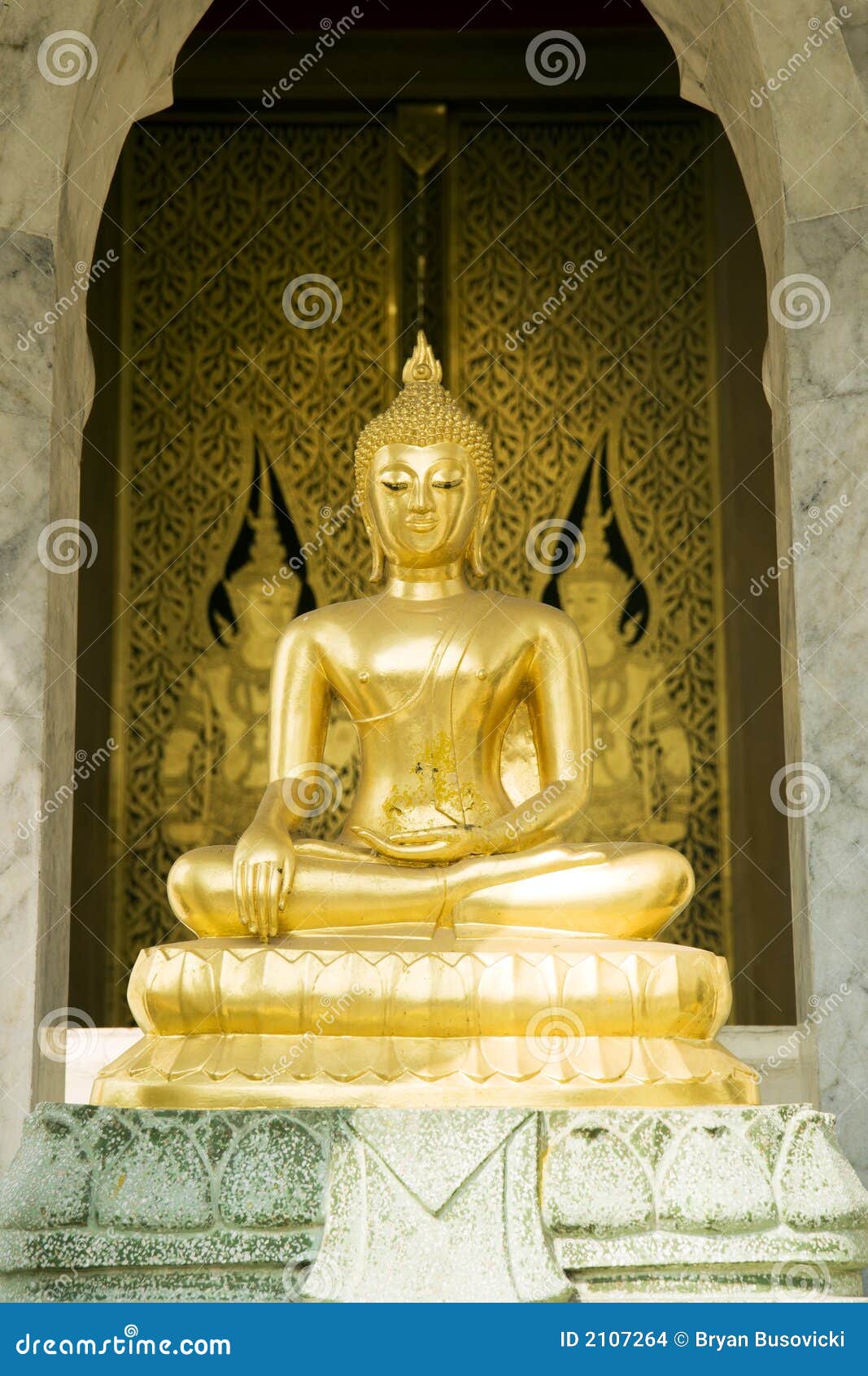 Golden Buddha In A Blue Background. Royalty-Free Stock Photography ...