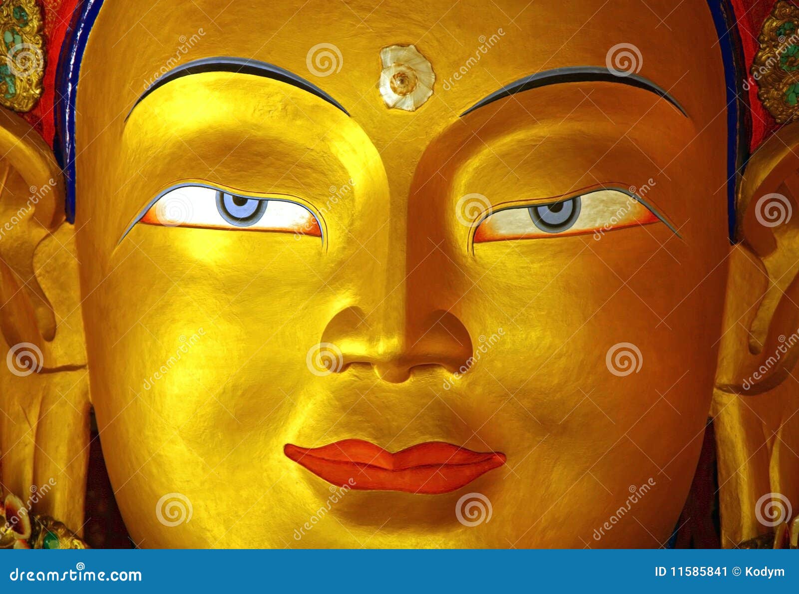 Golden buddha face stock image. Image of india, buddha - 11585841